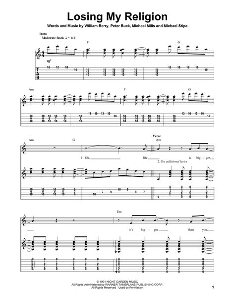 Losing My Religion By Rem Guitar Tab Play Along Guitar Instructor