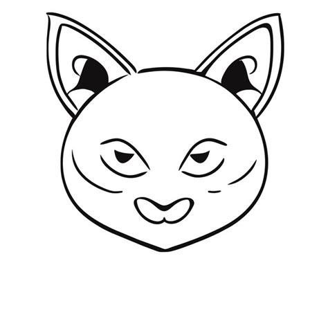 Premium Vector Graceful Cat Head In Minimalist Style