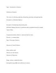 Introduction To Statistics Understanding Data Analysis And Course Hero