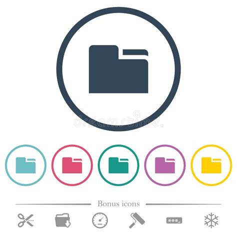 Tab Folder Flat Color Icons In Round Outlines Stock Vector Illustration Of Documents Active