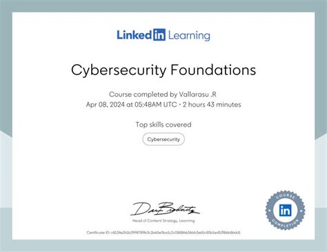 Vallarasu R On Linkedin Certificate Of Completion