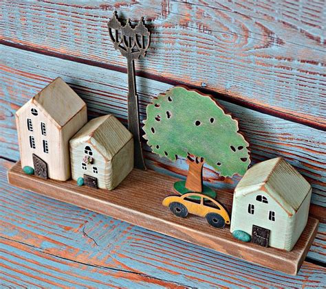 Ключница с домиками деревом и автомобилем в интернет магазине на Ярмарке Мастеров Ключницы
