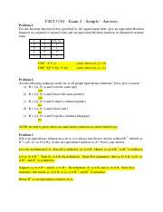 Exam2 Sample Answers Pdf CSCI 3310 Exam 2 Sample Answers Problem 1 For The Boolean