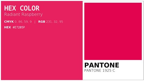 Hex E7205f To Pms Code Pantone 1925 C Conversion Chart Pms Solid Coated