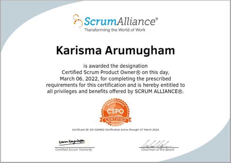 Karisma A On Linkedin Cspo Scrumalliance Scrum Productowner