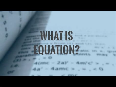 Equation Math Definition