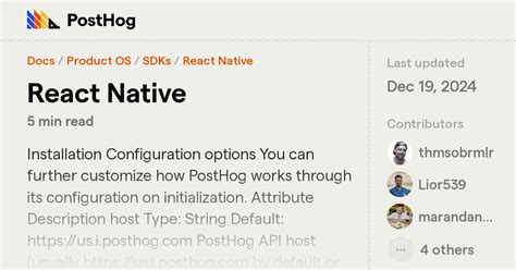 react native docs posthog