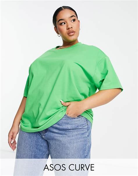 Asos Design Curve Ultimate Oversized T Shirt In Green Asos