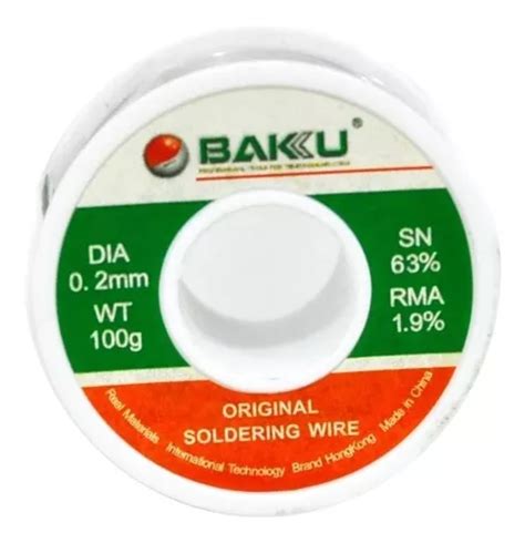 Rollo Soldadura Estaño 0 2mm 100gr Baku Bk 100 A 02 Reballin