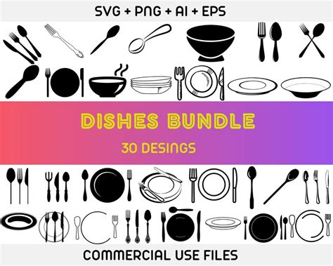 Dishes Svg Dinner Plate Png Kitchen Svgkitchen Sign Svgkitchen Svg