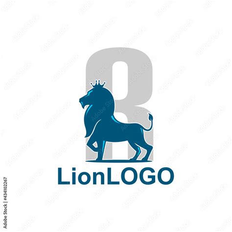 Letter R And Walking Lion Logo Great Silhouette Of Lion With Letter R Vector Illustrations