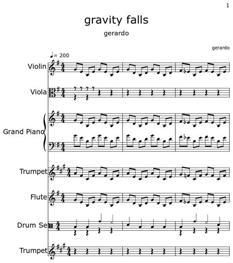 Flute Sheet Music Gravity Falls At Lori Birdwell Blog