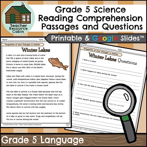 5th Grade Printable Reading Comprehension Passages Reading