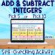 Adding And Subtracting Integers Practice Self Checking Integer
