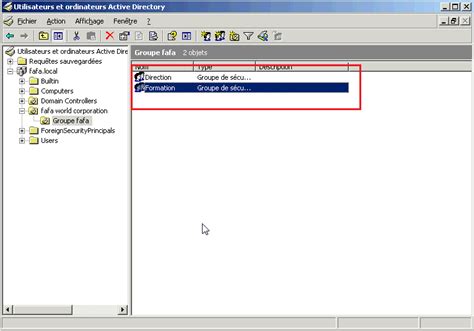 Créer Un Groupe Dans Active Directory Windows Server 2003