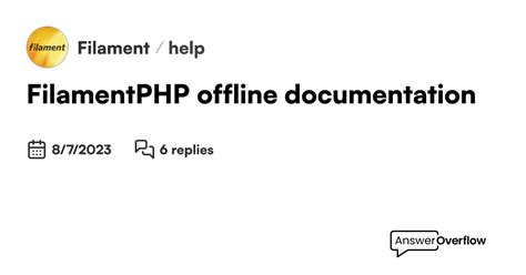 Filamentphp Offline Documentation Filament