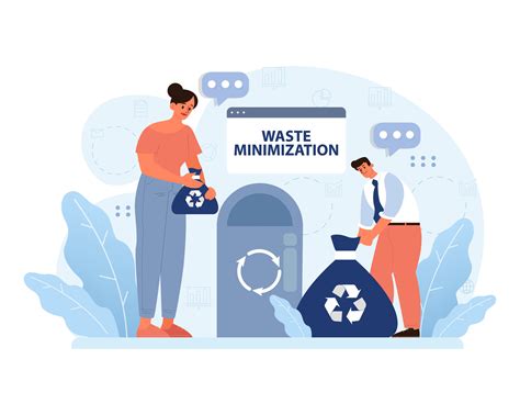 Waste Minimization In Action Concept Flat Vector Illustration