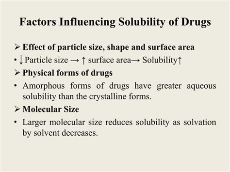 Factors Influencing Solubility Of Drugspptx