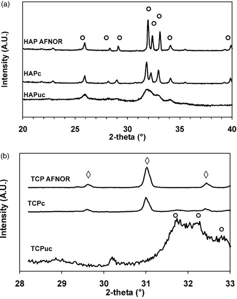 Diffractograms Of A Hapuc Hapc And Hap Calcinated According To The