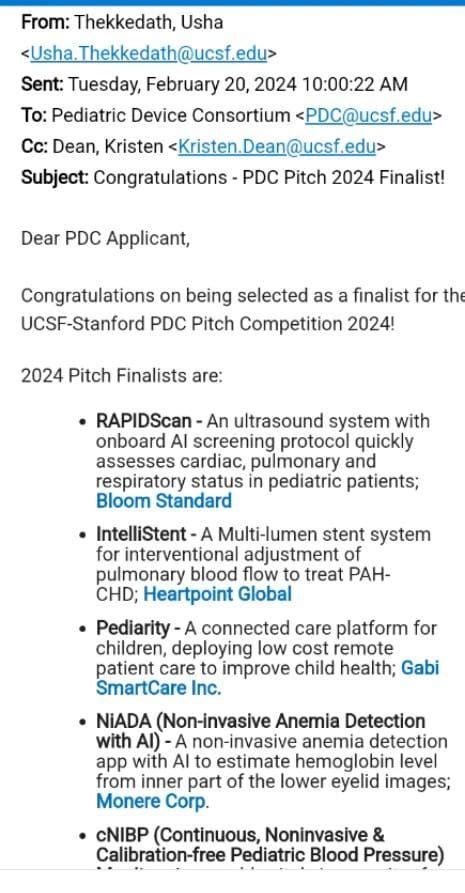 Suman Choudhury On Linkedin Niada Selected As One Of The Finalist In Pdc Pitch 2024 By Ucsf