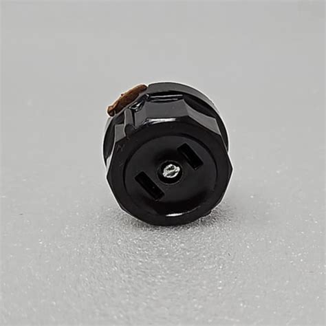 Bakelite Female Electric Socket Nos Brown Flush Mount Victory Glass