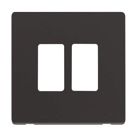 Click Definity Metal Black 2 Gang Gridpro Frontplate Ukes
