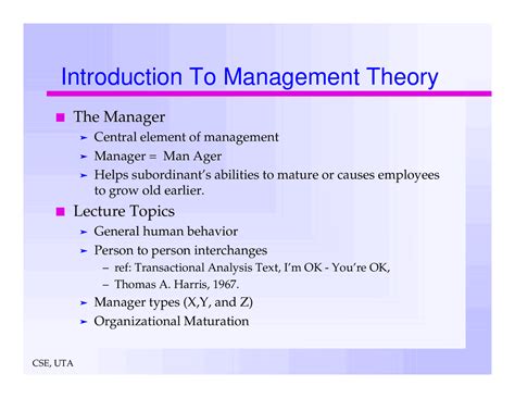 Introduction To Management Theory Exercises Management Theory Docsity