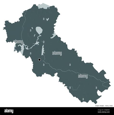 Forme de Vologda région de Russie avec sa capitale isolée sur fond