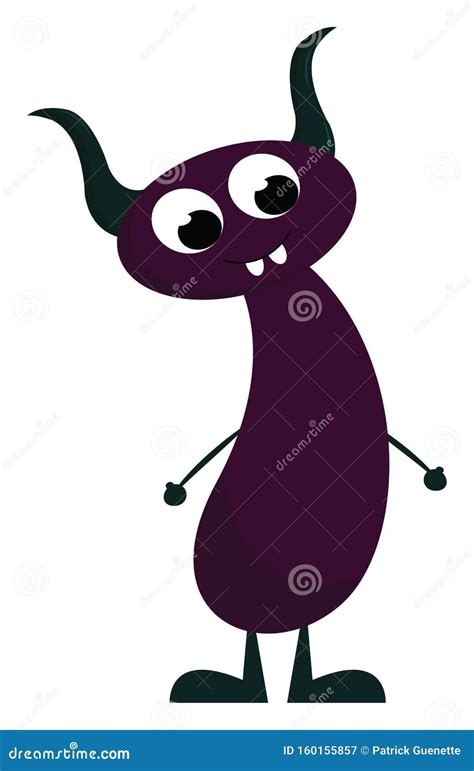 Purple Monster Vector Or Color Illustration Stock Vector Illustration