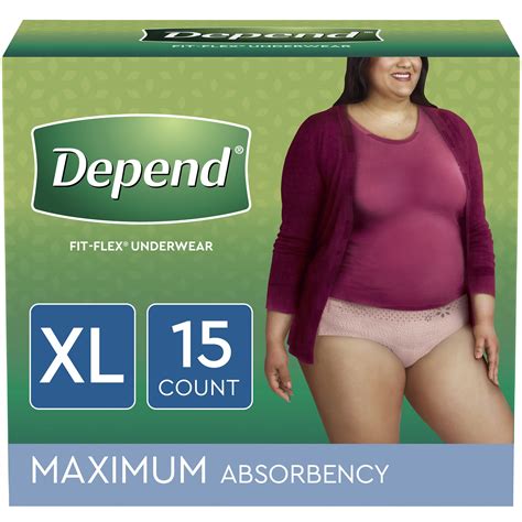 Depend Womens Fit Flex Maximum Absorbency Underwear Xl 15 Ct