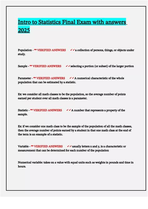Intro To Statistics Final Exam With Answers 2025 Intro To Statistics Stuvia Us