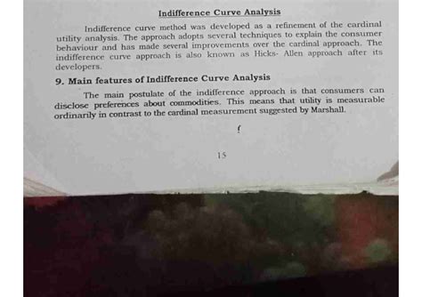 Indifference Curve Analysis B A Economics Studocu