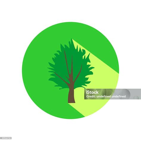 具有長陰影的樹平面設計圖示向量圖形及更多圓形圖片 圓形 圖示 塞爾維亞 Istock