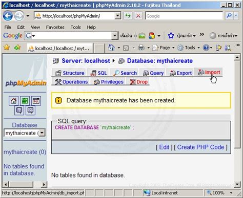 Mysql Phpmyadmin Importexport Table