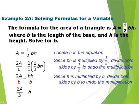 Solving For A Variable Warm Up Solve Each
