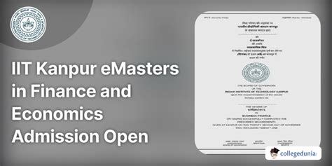 Iit Kanpur Emasters In Finance And Economics Admission Open Till March
