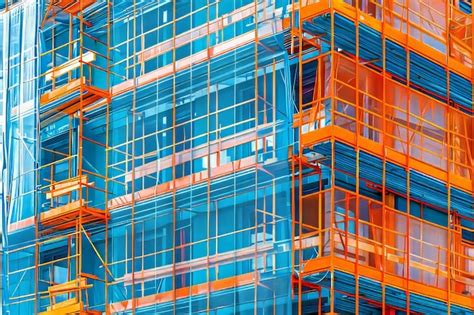 3d Rendering Of Construction Scaffolding Detailed Closeup Of Orange