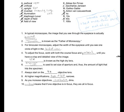 Solved This Is A Lab Microscope Tutorial Questions This Is Chegg