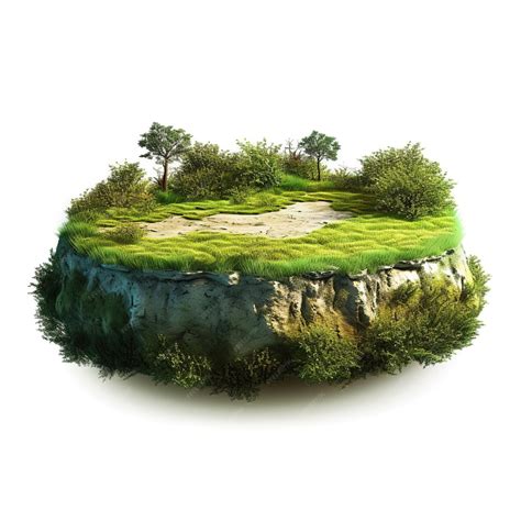 Premium Ai Image Isometric Green Grass Land Isolated On White