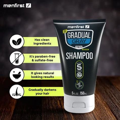 Menfirst Gradual Gray Shampoo Hair Darkening Shampoo Reverse Gray