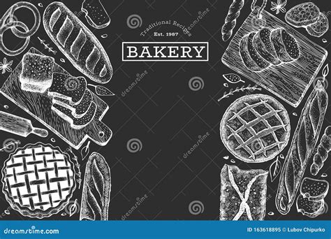 Fondo De Pan Y Pastelería Ilustración De La Panadería Vectorial
