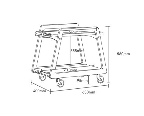 โต๊ะไม้รถเข็นสไตล์นอร์ดิก รุ่น Muu