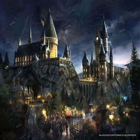 Ai创作图环球影城哈利波特馆 大阪环球影城市 梦幻城堡霍格沃茨学校 霍格沃茨城堡夜景 哈利波特魔法世界 霍格沃茨城堡 大阪环球影城 日本环球影城 环球影城主题公园 环球影城度假区 哈利波特主题