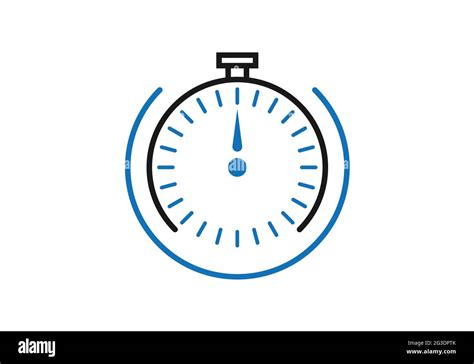 Stopwatch Or Timer With The Fast Time Count Down Icon Vector Line Outline Chronometer Symbol