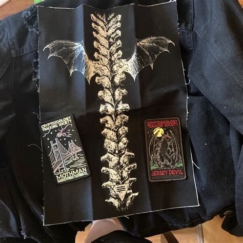 Spine With Wings Back Patch Spinal Column Skeleton Patch Bones Patch Cloth Patch Badge