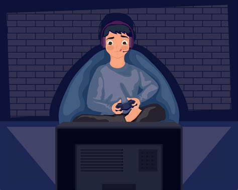 Man Playing Video Game 10848713 Vector Art At Vecteezy