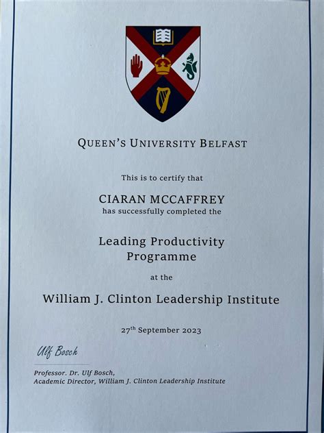 Ciaran Mccaffrey On Linkedin Thank You William J Clinton Leadership Institute At Queens For A