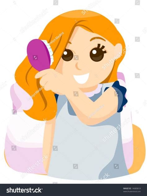 Brushing Hair Vector Stock Vector 14680819 Shutterstock