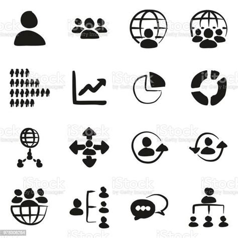 世界人口圖示手繪填充向量圖形及更多世界地圖圖片 世界地圖 人 人口爆漲 Istock