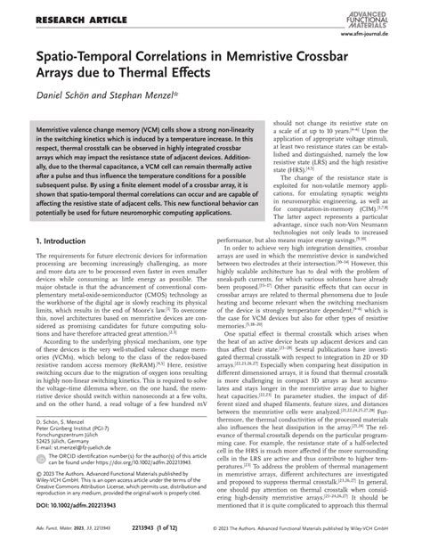 PDF SpatioTemporal Correlations In Memristive Crossbar Arrays Due To